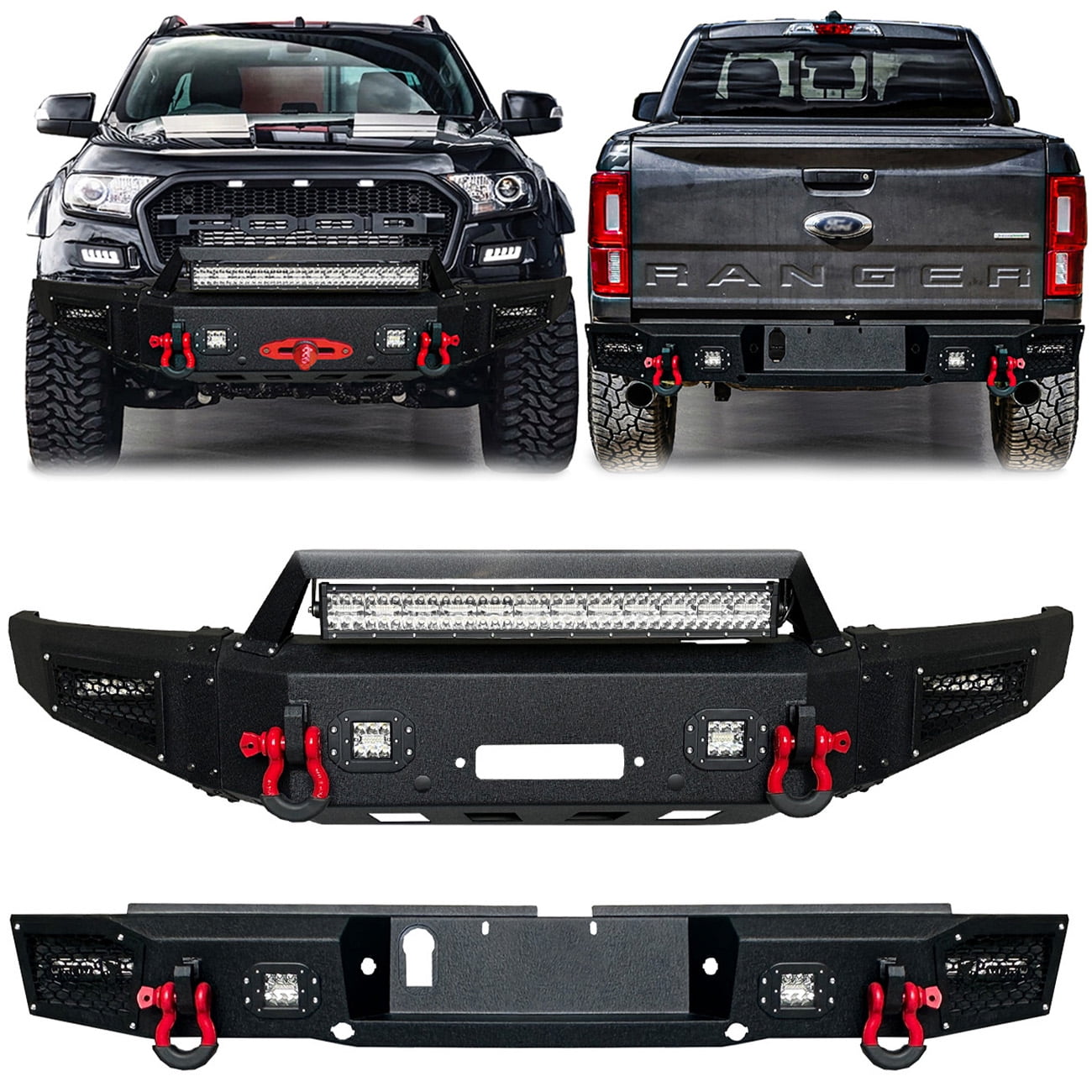 Vijay Front and Rear Bumpers compatible with 2019-2020-2021-2022-2023 ...