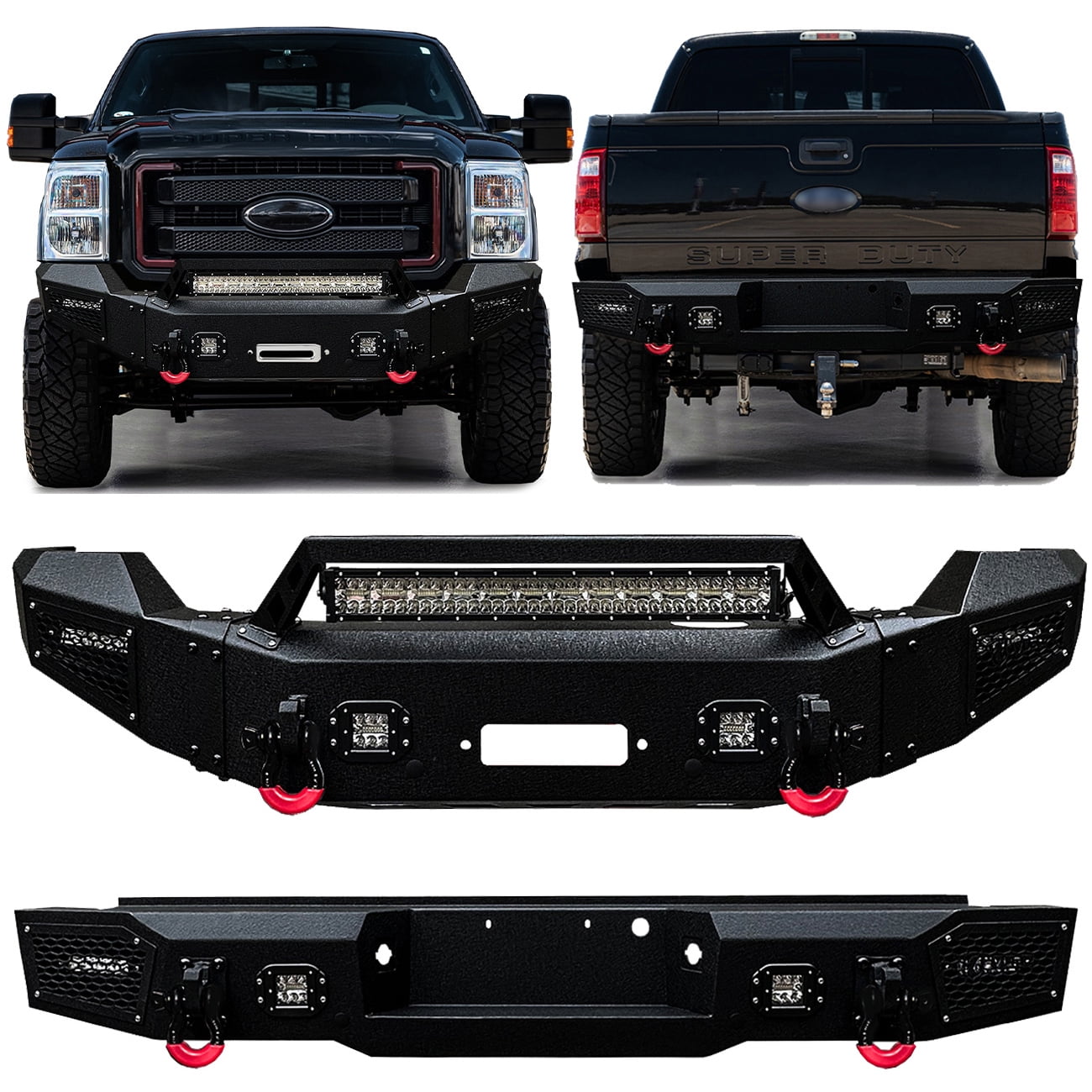 Vijay Front and Rear Bumpers fits 2011-2016 Ford F250/F350 with Winch ...
