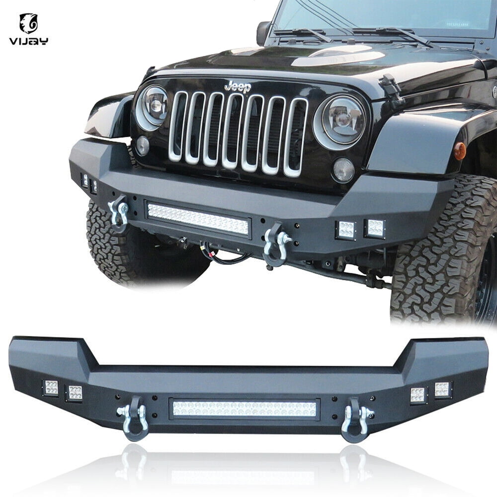 Vijay Full Width Front Bumper Fits 2007-2017 Jeep Wrangler JK &JKU with ...
