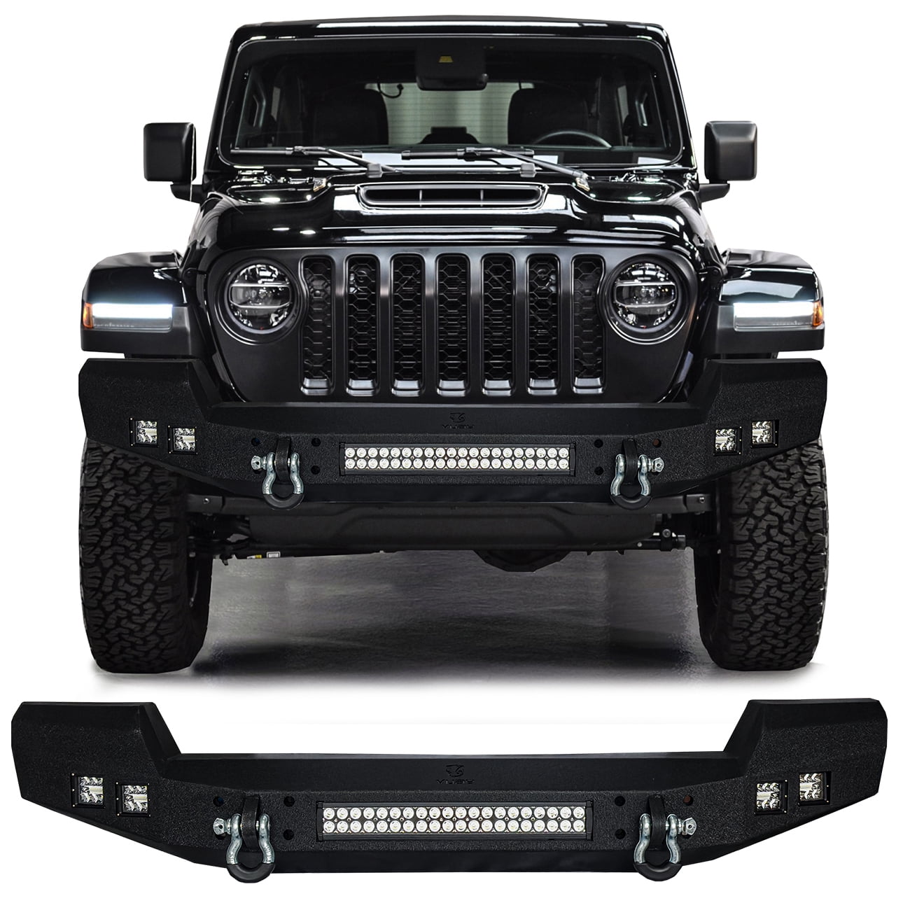 Vijay Full Width Front Bumper for 2018-2024 Jeep Wrangler JL/JLU with ...