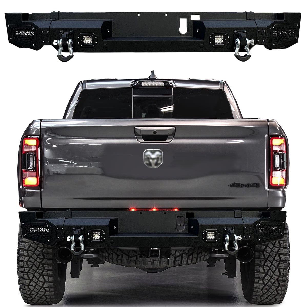 Vijay Steel Rear Bumper for 2019-2022 Dodge Ram 1500 Pickup Trucks with ...