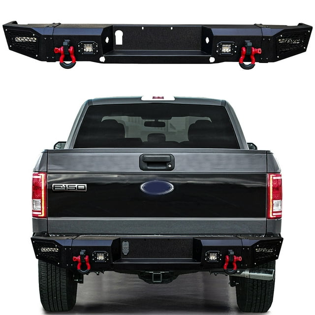 Vijay Rear Bumper for 2006-2014 Ford F150 Black Texture Steel with ...