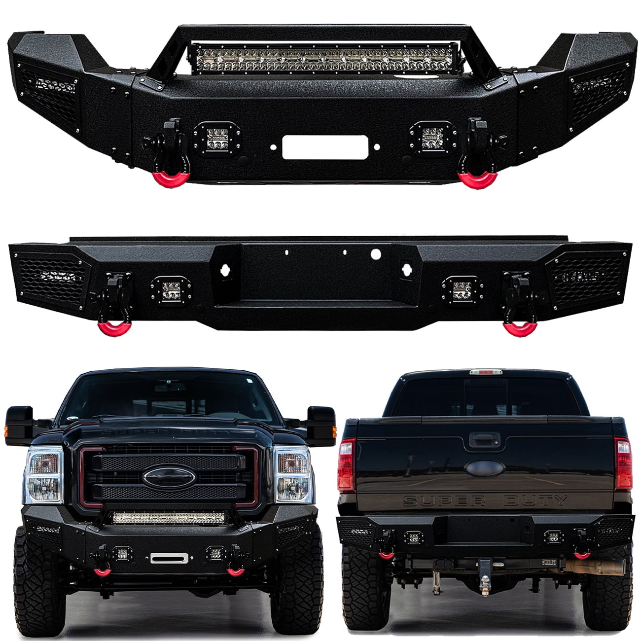Vijay Steel Front Rear Bumpers Fits 2011-2016 Ford F250/350/450/550 ...