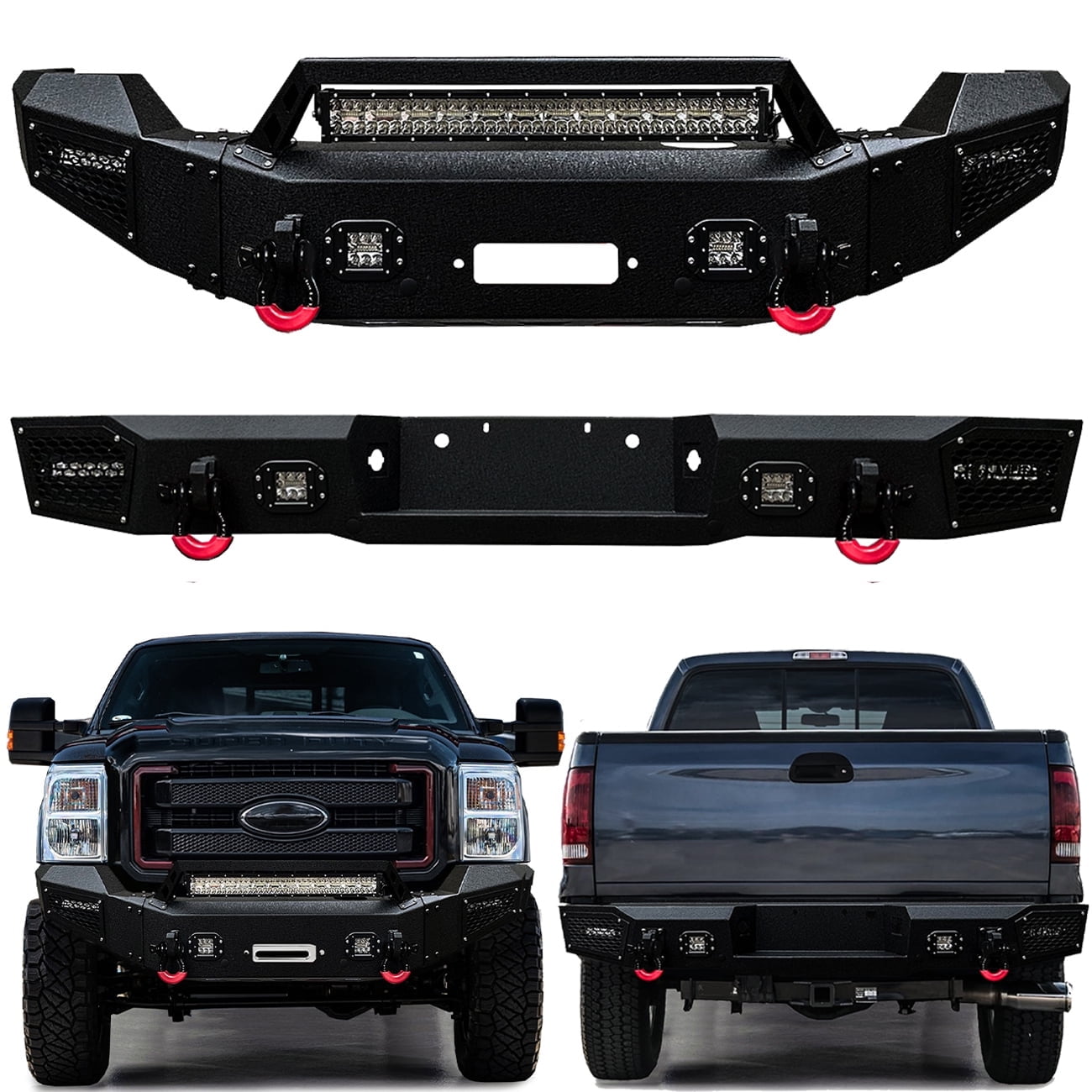 Vijay Steel Front Rear Bumpers Fits 2011-2016 Ford F250-F350 Super Duty ...