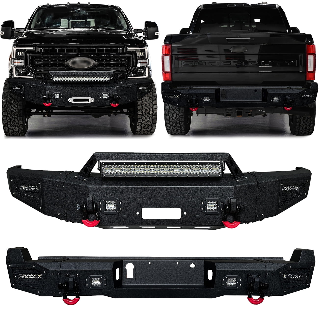 Vijay Steel Front Rear Bumpers Fits 2017-2021 Ford F-250-450 Super Duty ...