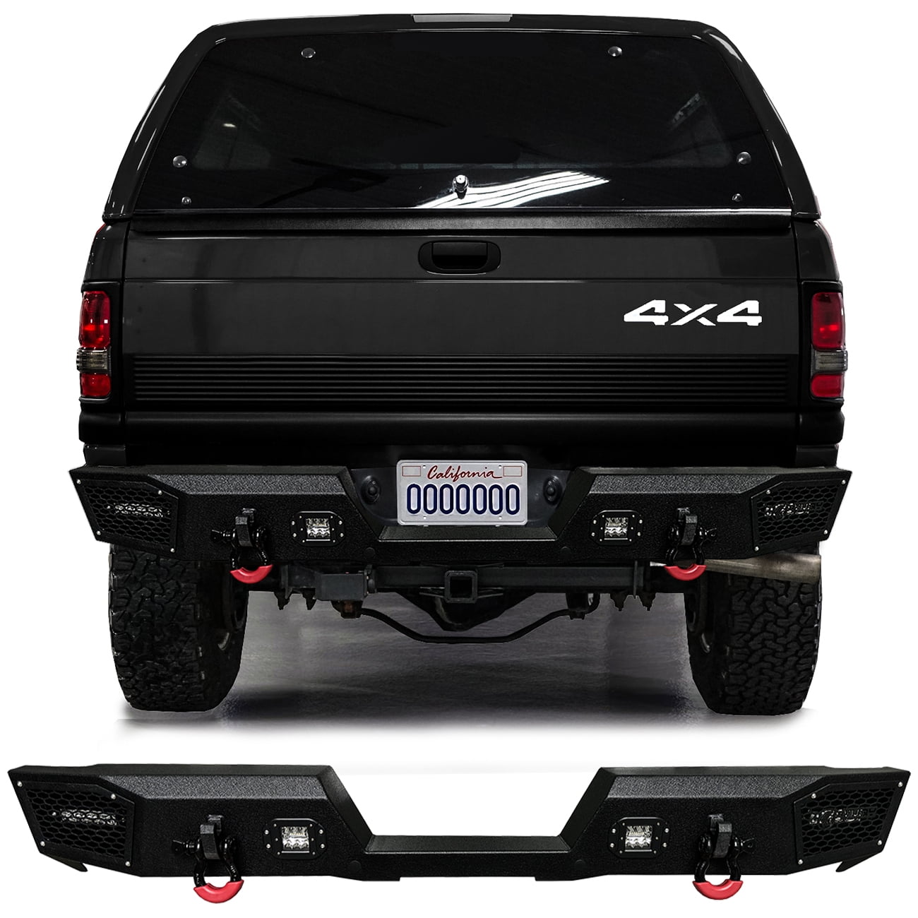 Vijay Steel Rear Bumper for 1994-2002 Dodge Ram 2500/3500 with Aluminum ...