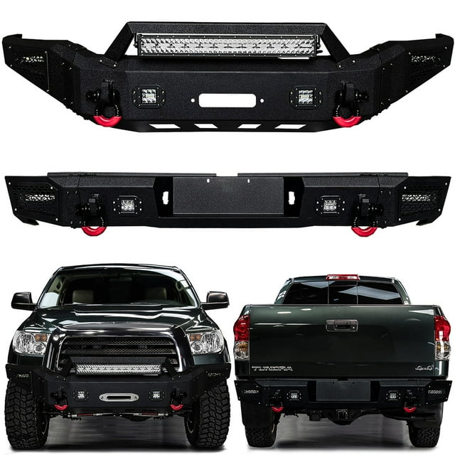 Vijay Front & Rear Bumper for 2007-13 Toyota Tundra, LED Lights & D ...