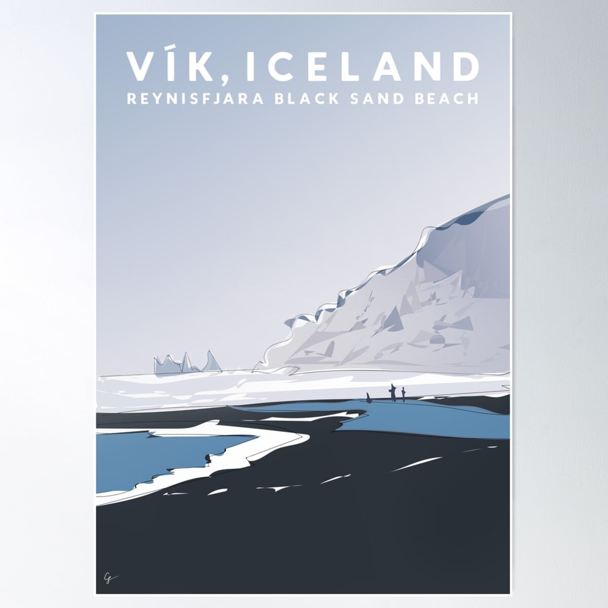 Vik Reynisfjara Black Sand Beach, Iceland Travel Poster Poster Wall Art ...
