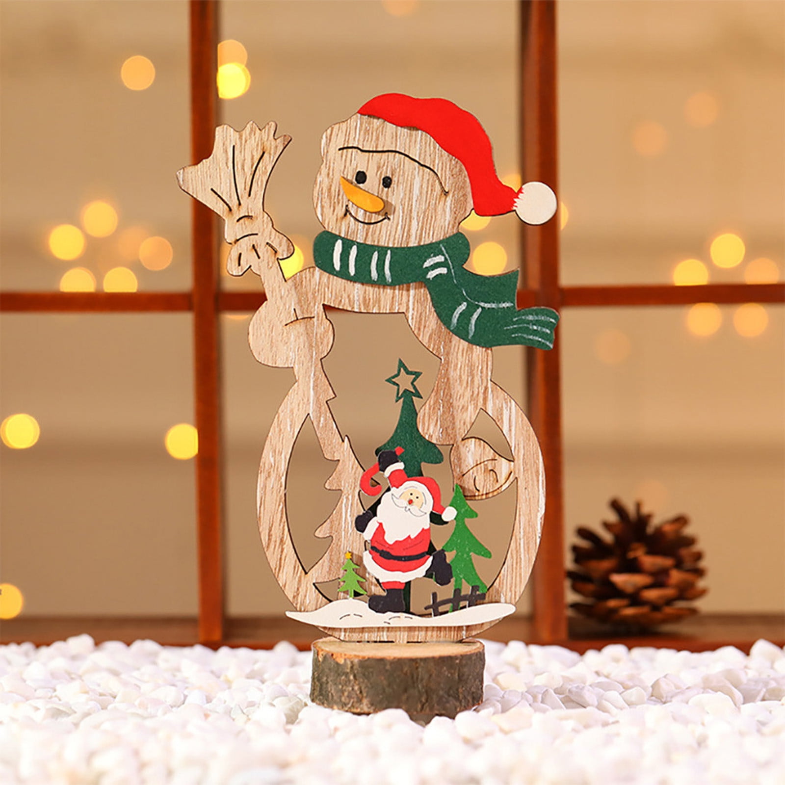 Vikakiooze 2022 Christmas Bar Table Decorations Painted Wooden ...
