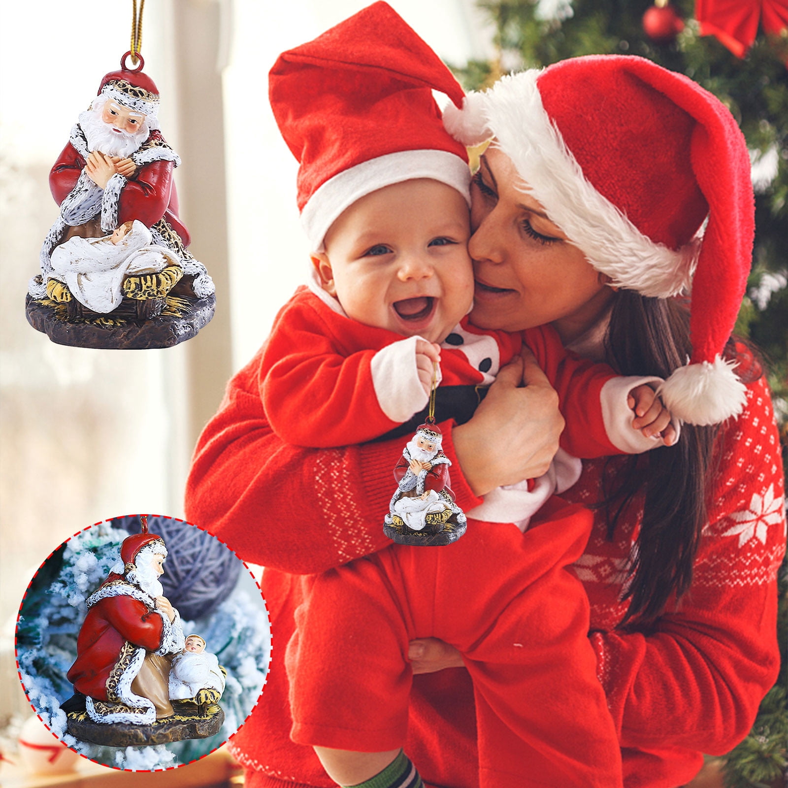 Vikakiooze 2023 Santa Claus Is Waiting For Pendant Christmas Tree ...