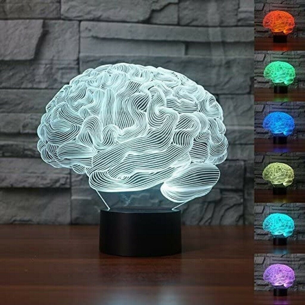 Vikakiooze 3D Human Brain -Cerebellum Model Table Lamp 7 Color Changing ...