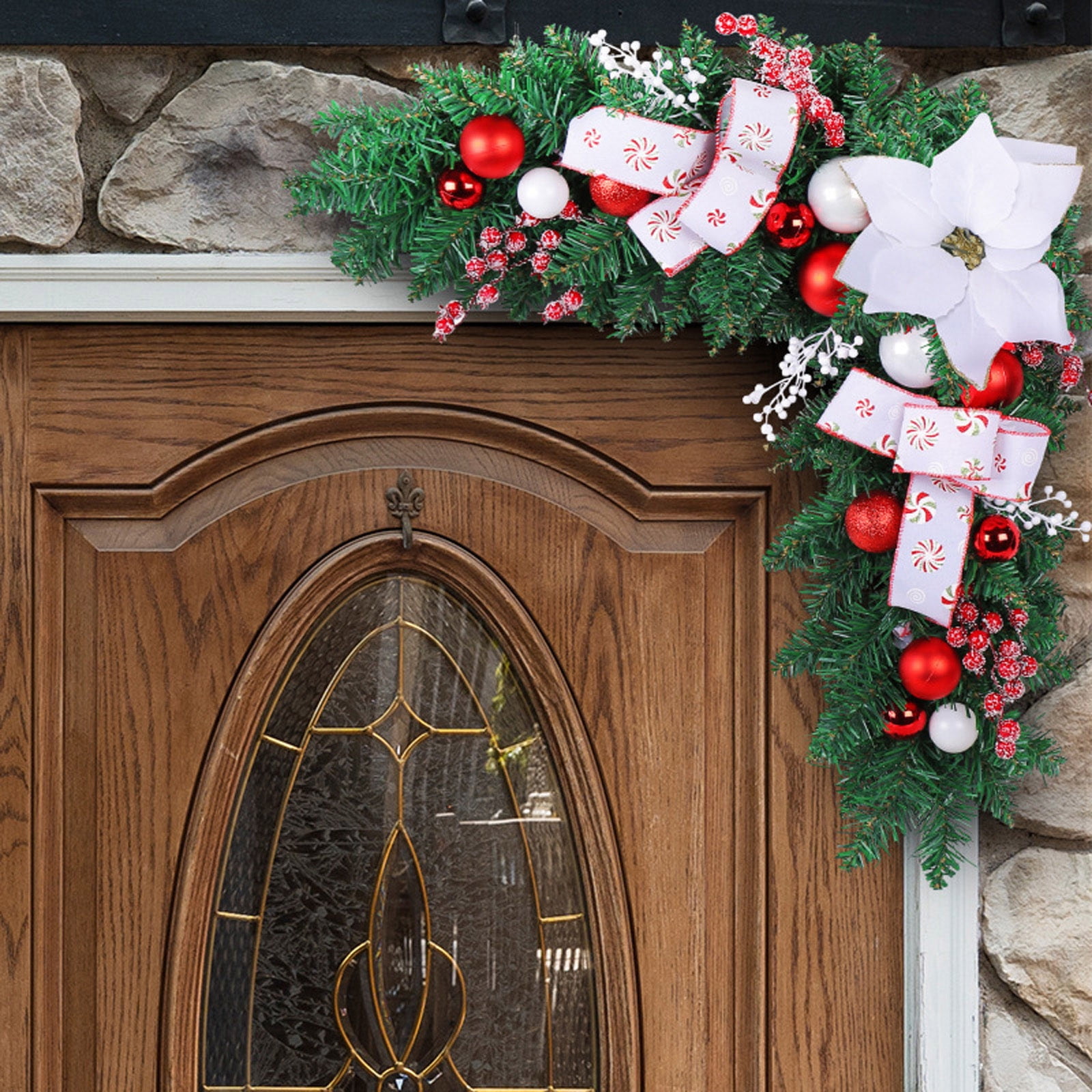Vikakiooze Christmas Decorations Outdoor Christmas Door Corner Rattan ...