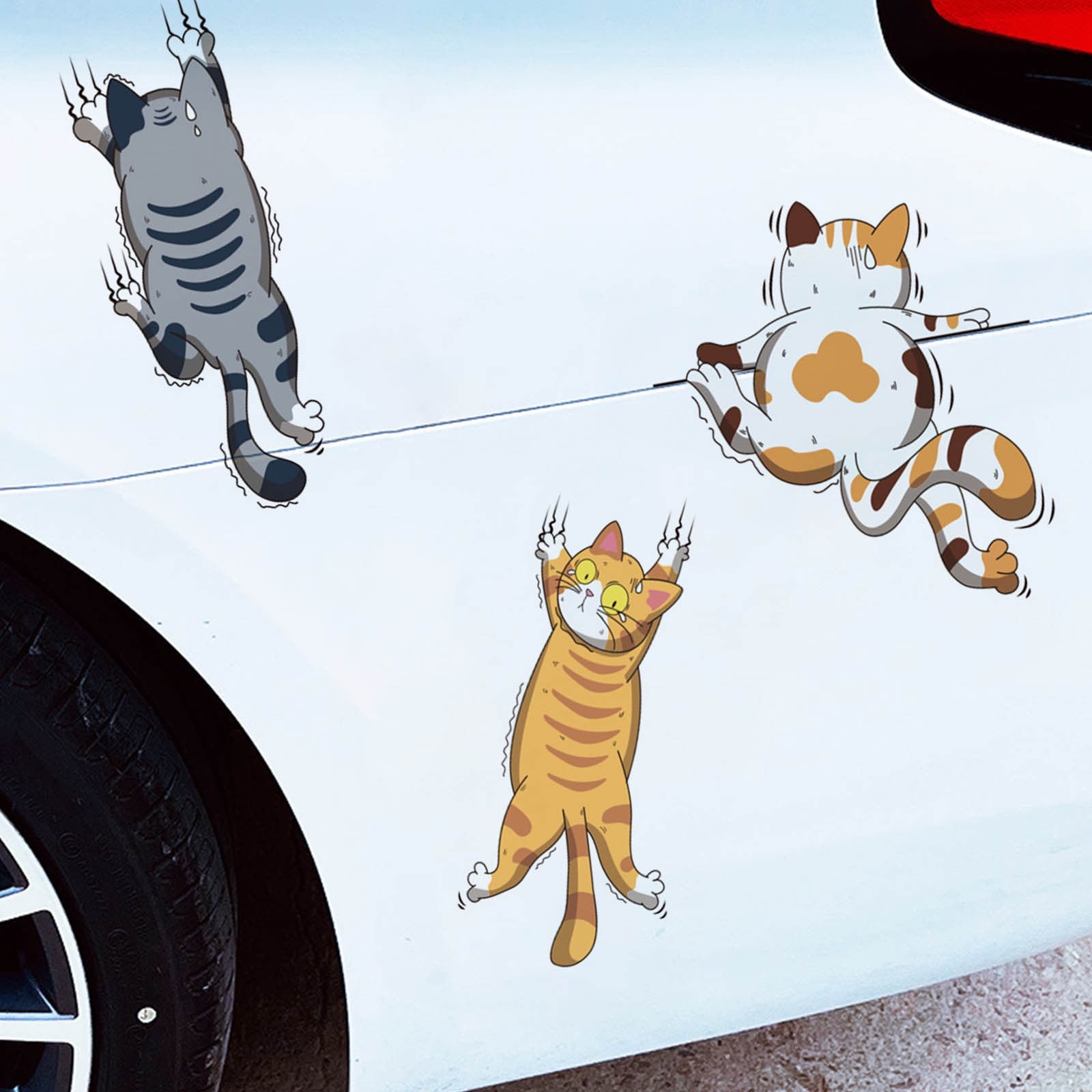 Vikakiooze, Cute Cats Cartoon Decal Car Stickers Reflective Sticker ...