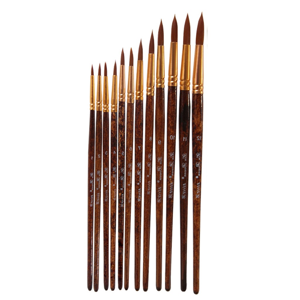 Vikakiooze Back to School Supplies, 12 PC Wood Grain Stick Brush Set ...