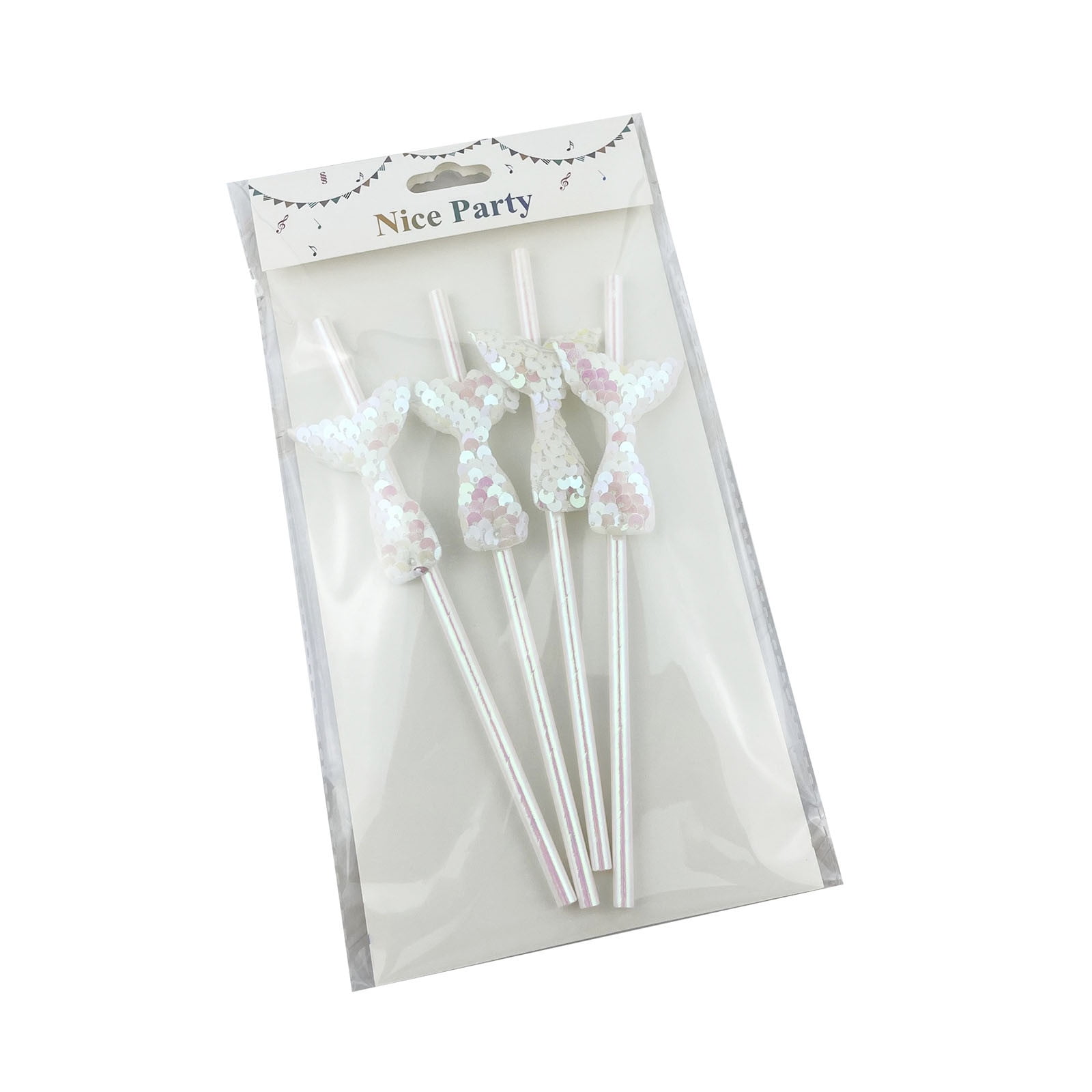 Vikakiooze Disposable Paper Straws Mermaids Shape, Party Sequins, Fish ...