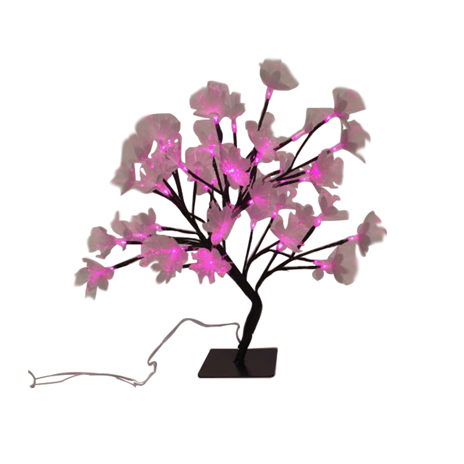 Vikakiooze Fiber Op-tic Flower Tree Light Tree Branch Potted Night ...