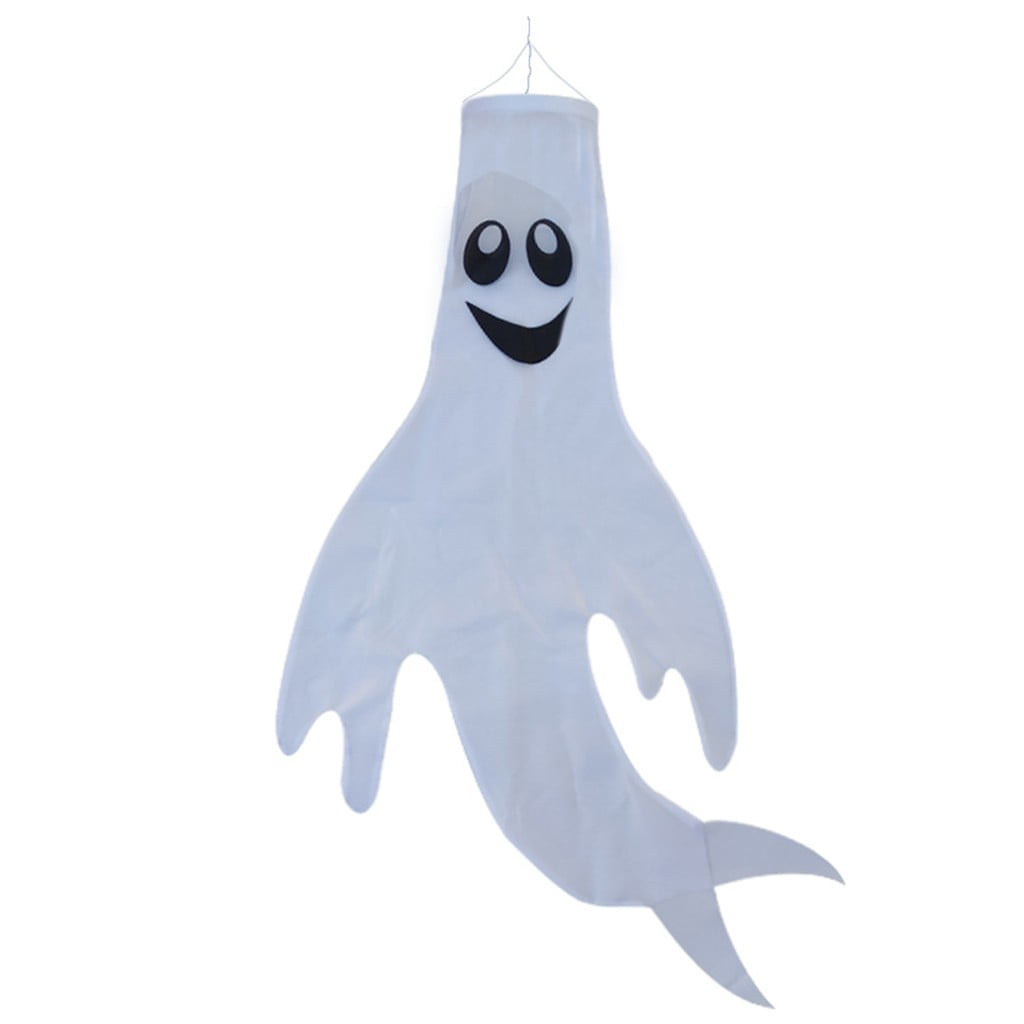 Vikakiooze Halloween Decoration Windpipe Ghost Flag Polyester Ghost ...