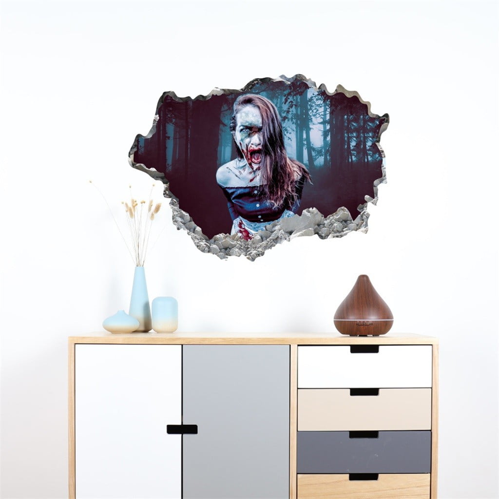 Vikakiooze Halloween Halloween 3D Scary Wall Stickers Removable Art ...