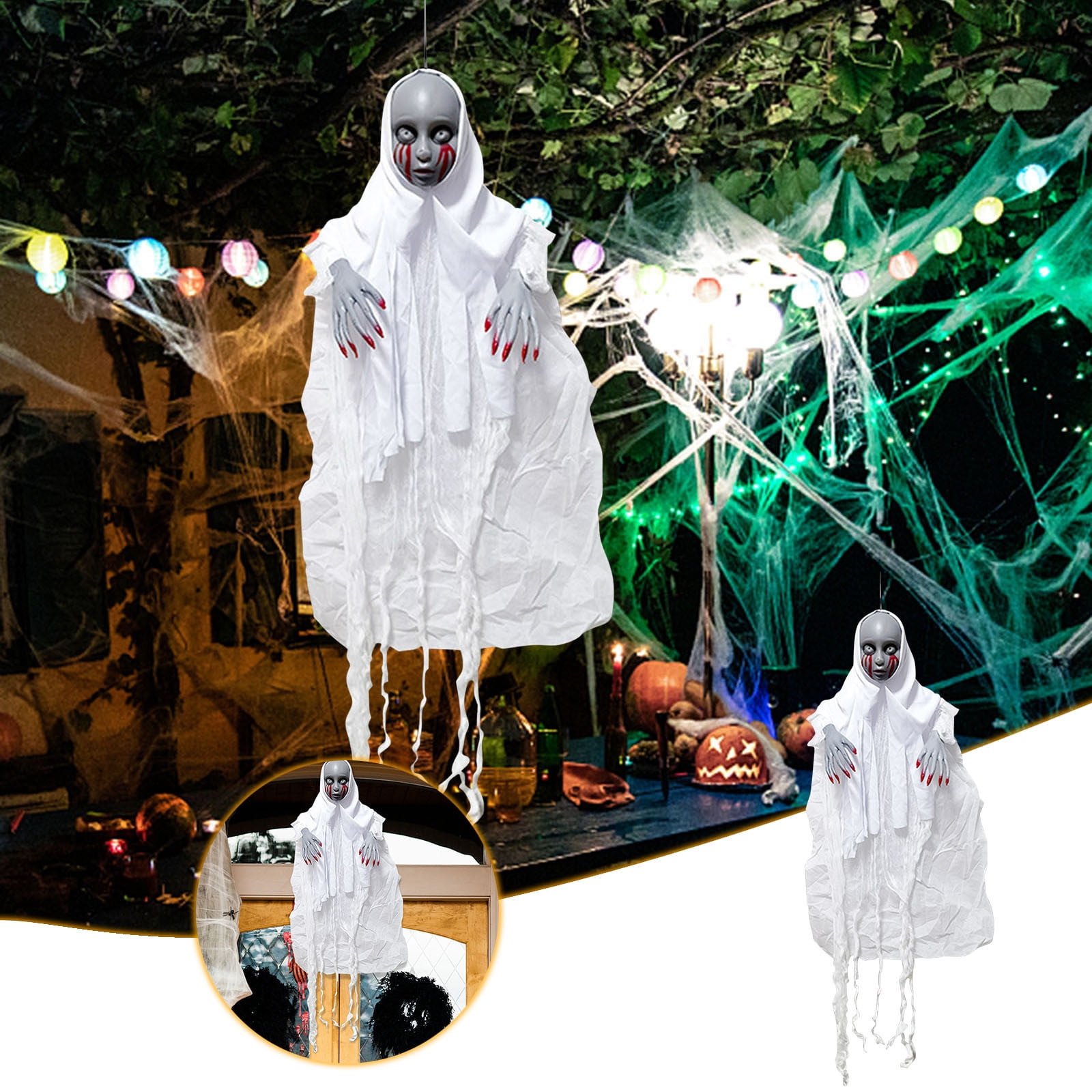 Vikakiooze Halloween Party Decorations, Halloween Decorative Props Ghost Face Hanging Ghost ...