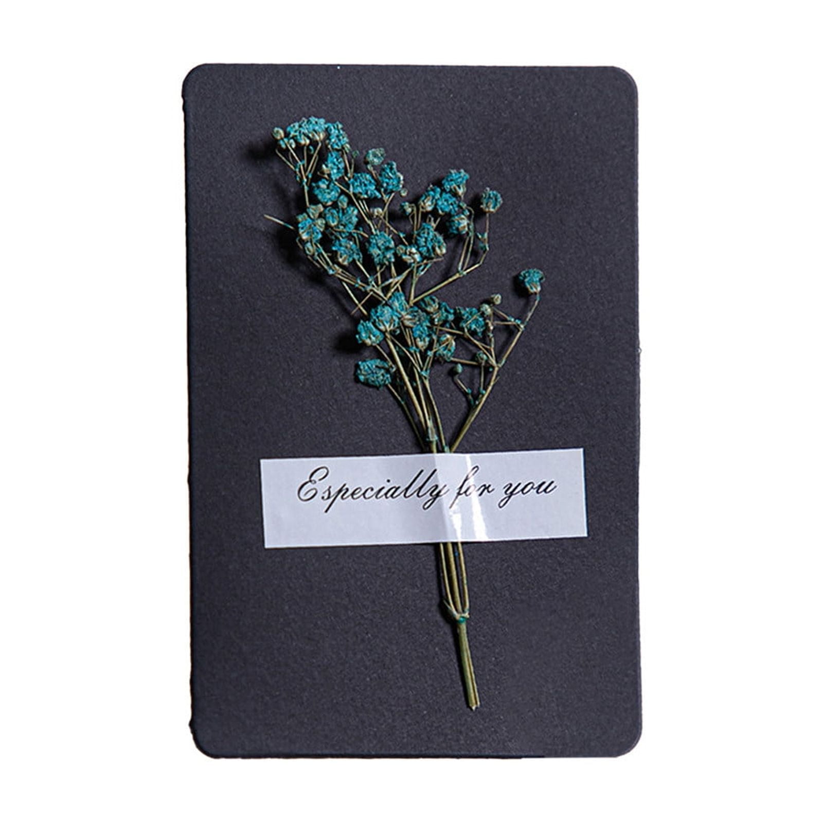 Vikakiooze Hand Written Dried Flower Greeting Card Birthday Gift Card ...
