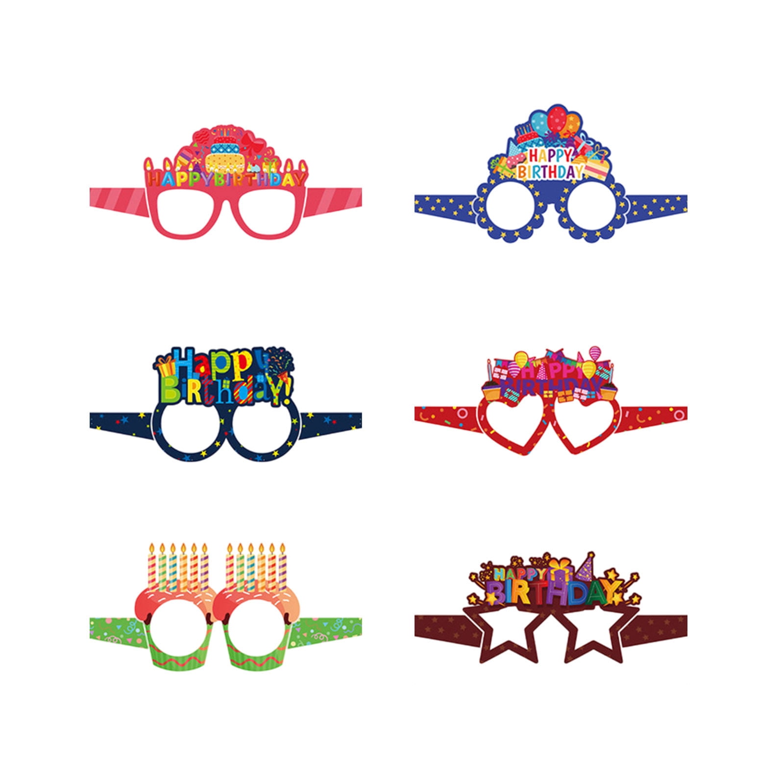Vikakiooze Happy Birthday Party Glasses Colorful Birthday Party Paper ...