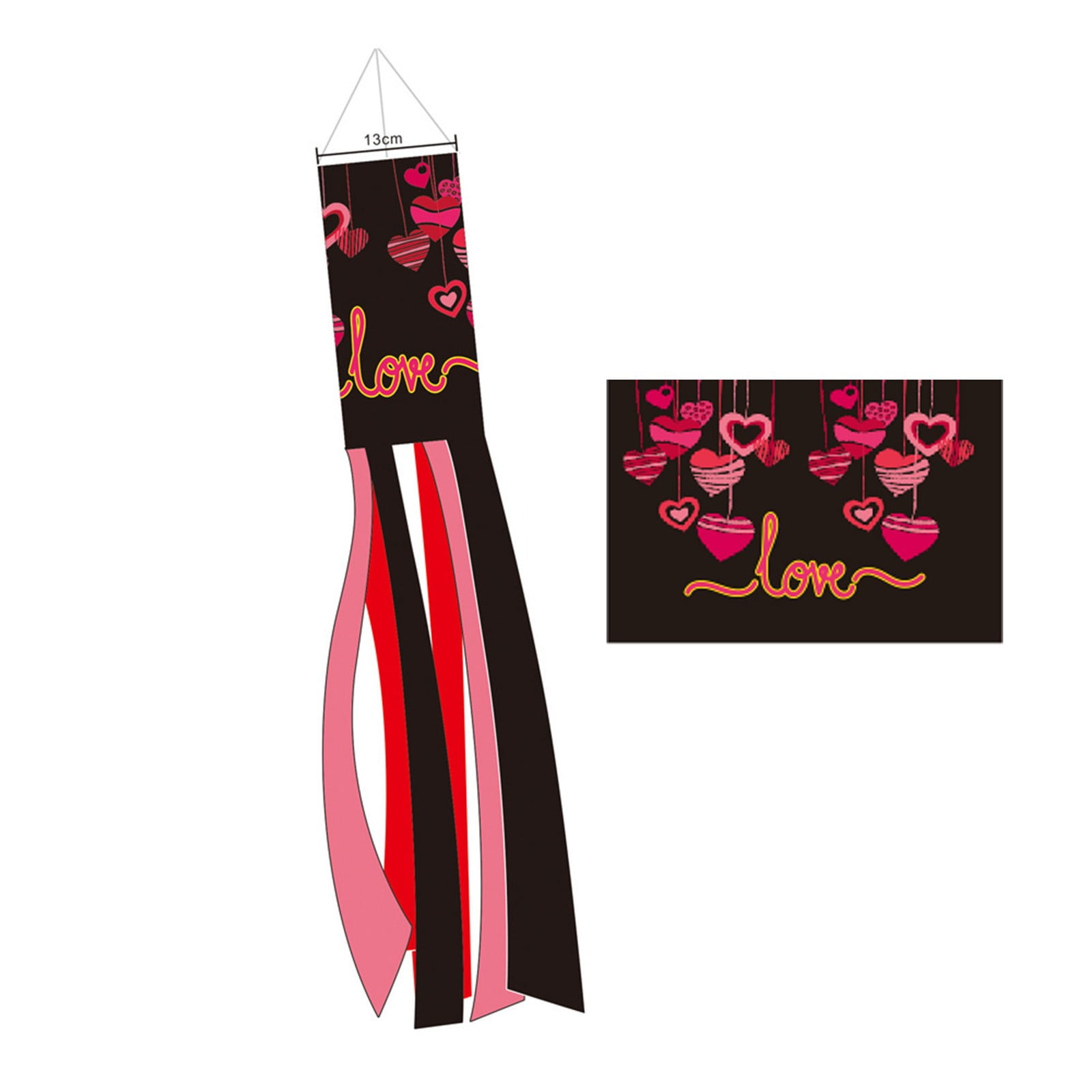 Vikakiooze Happy Valentine's Day Windsock Polyester Garden Windsock ...