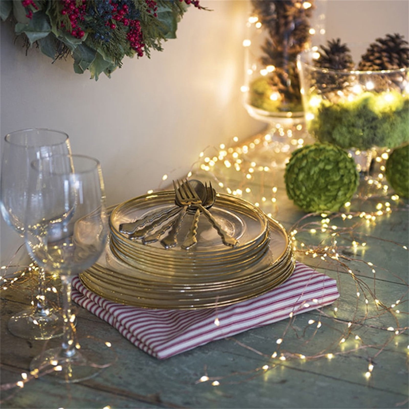 Vikakiooze Home Decor , 200 LEDs String Lights With 10 Strands Copper ...