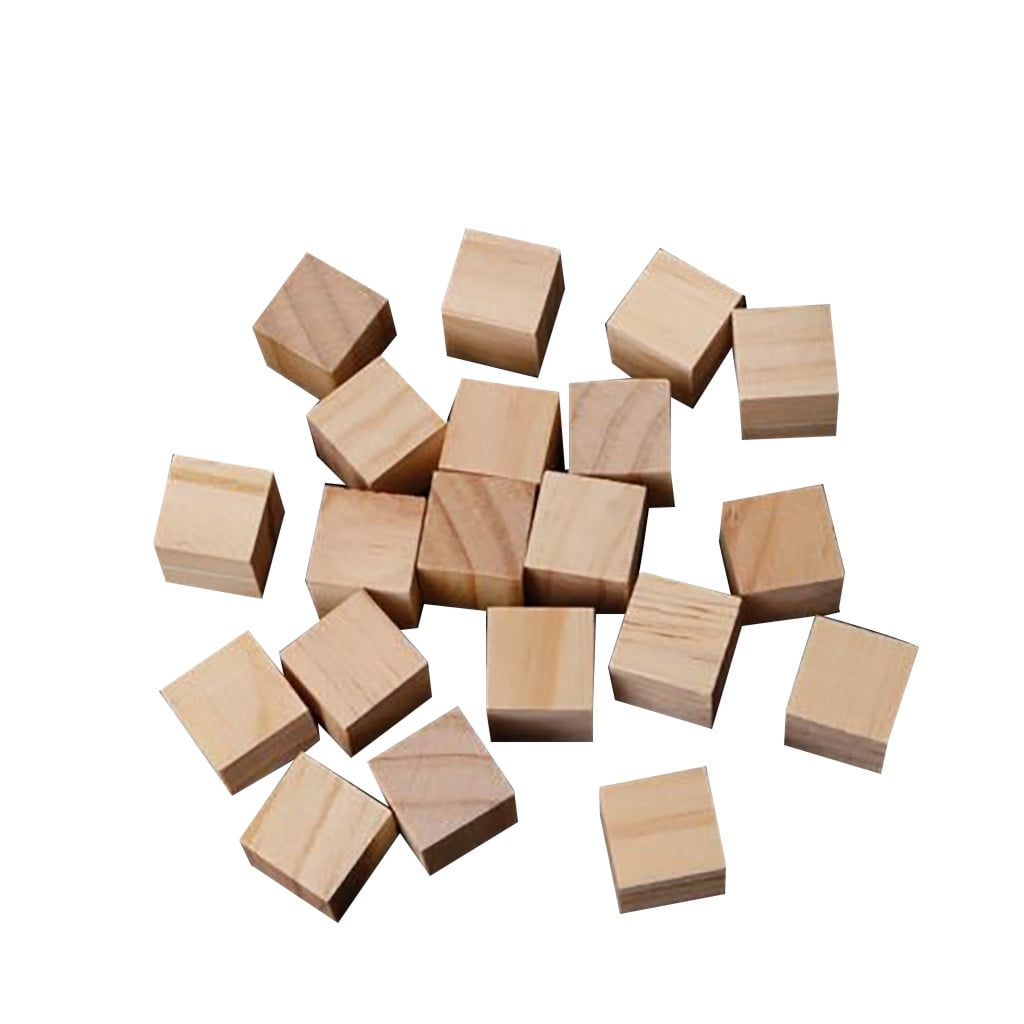 Vikakiooze Home Decor 20mm Wooden Square Blocks Mini Cubes ...