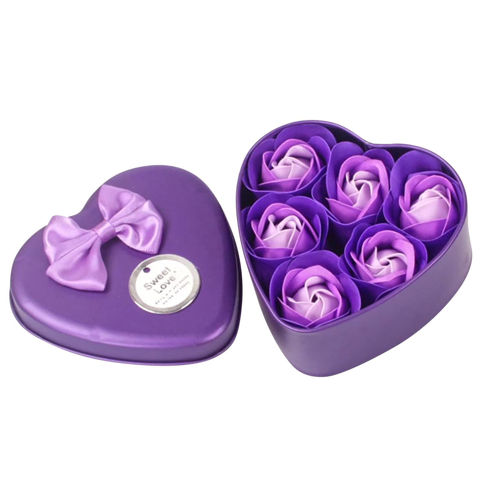Vikakiooze Home Decor 6 Roses Soap Flower Tin Box Valentine's Day ...