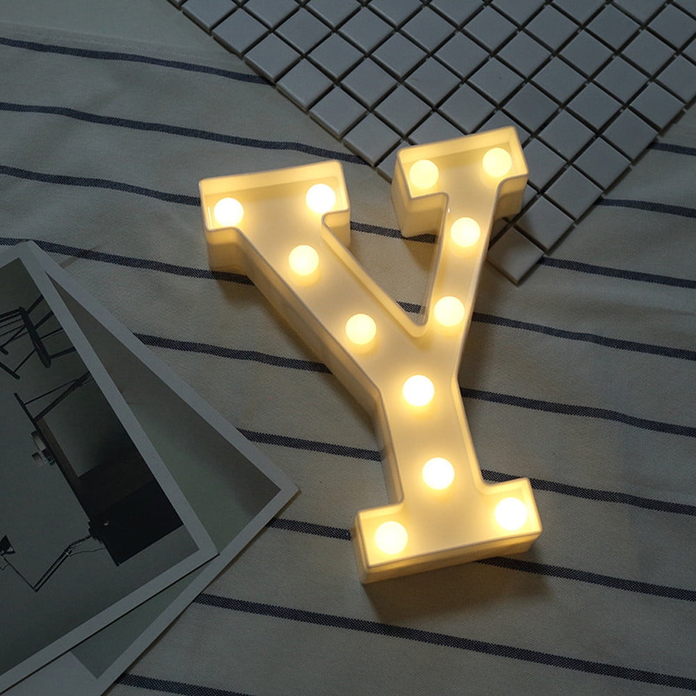 Vikakiooze Home Decor Alphabet LED Letter Lights Light Up White Plastic ...