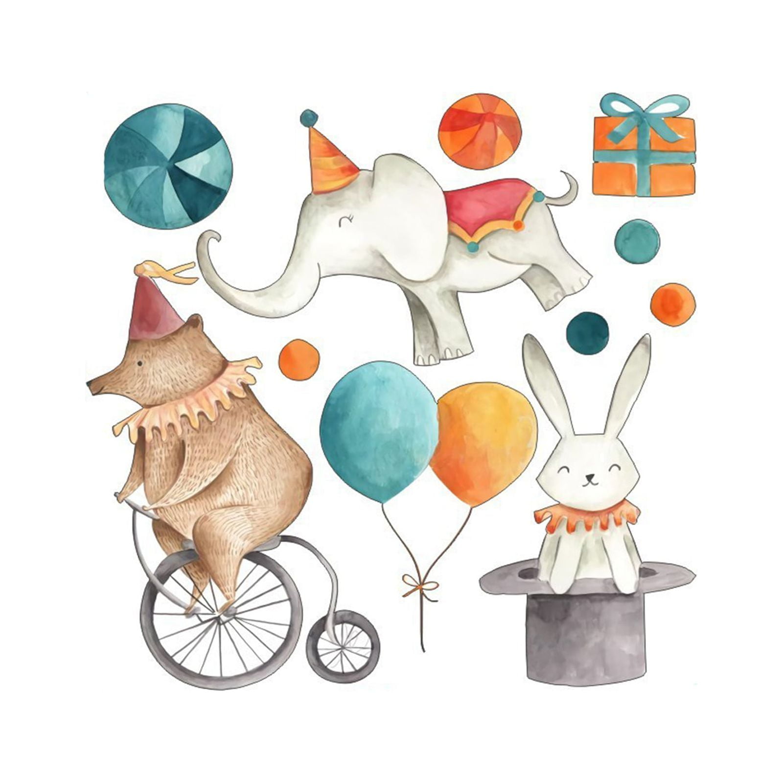 Vikakiooze Home Decor , Cartoon Animals Elephant Wall Sticker Rabbit ...