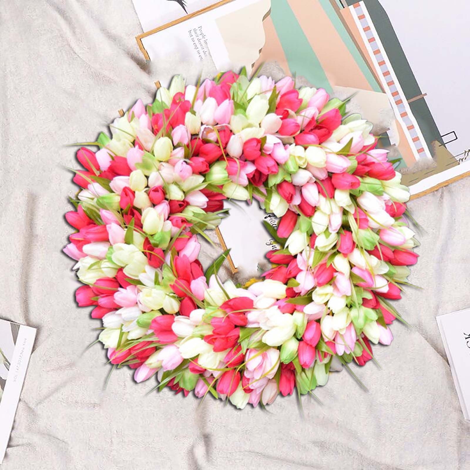 Vikakiooze Home Decor Clearance, Festival Wreath: A Variety Of Flower ...