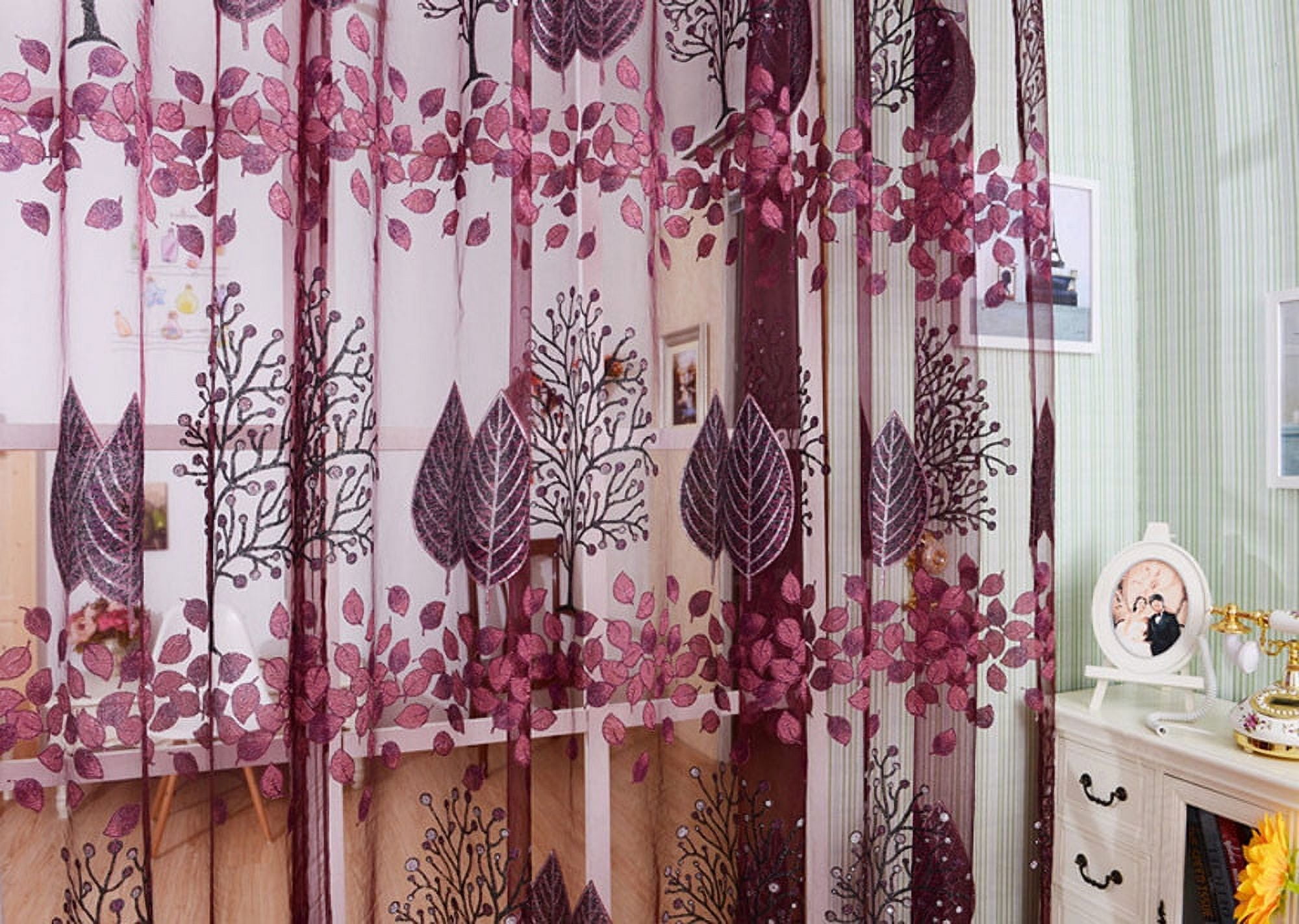 Vikakiooze Home Decor , Leaf Hollow Window Screens Door Balcony Curtain ...