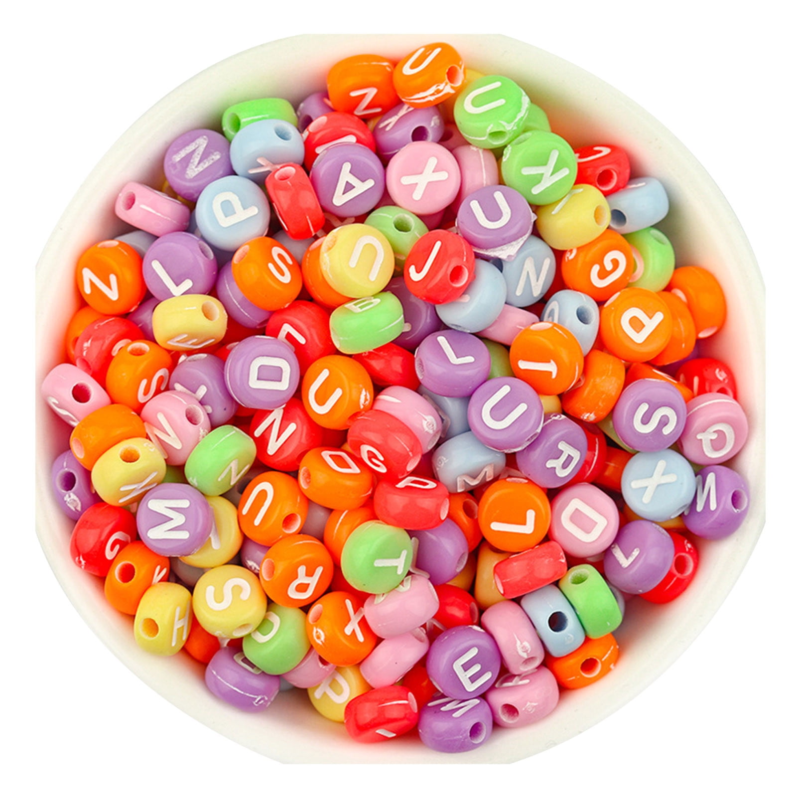 Vikakiooze Home Decor , Lovely Color Letter Bead Flat Round English ...