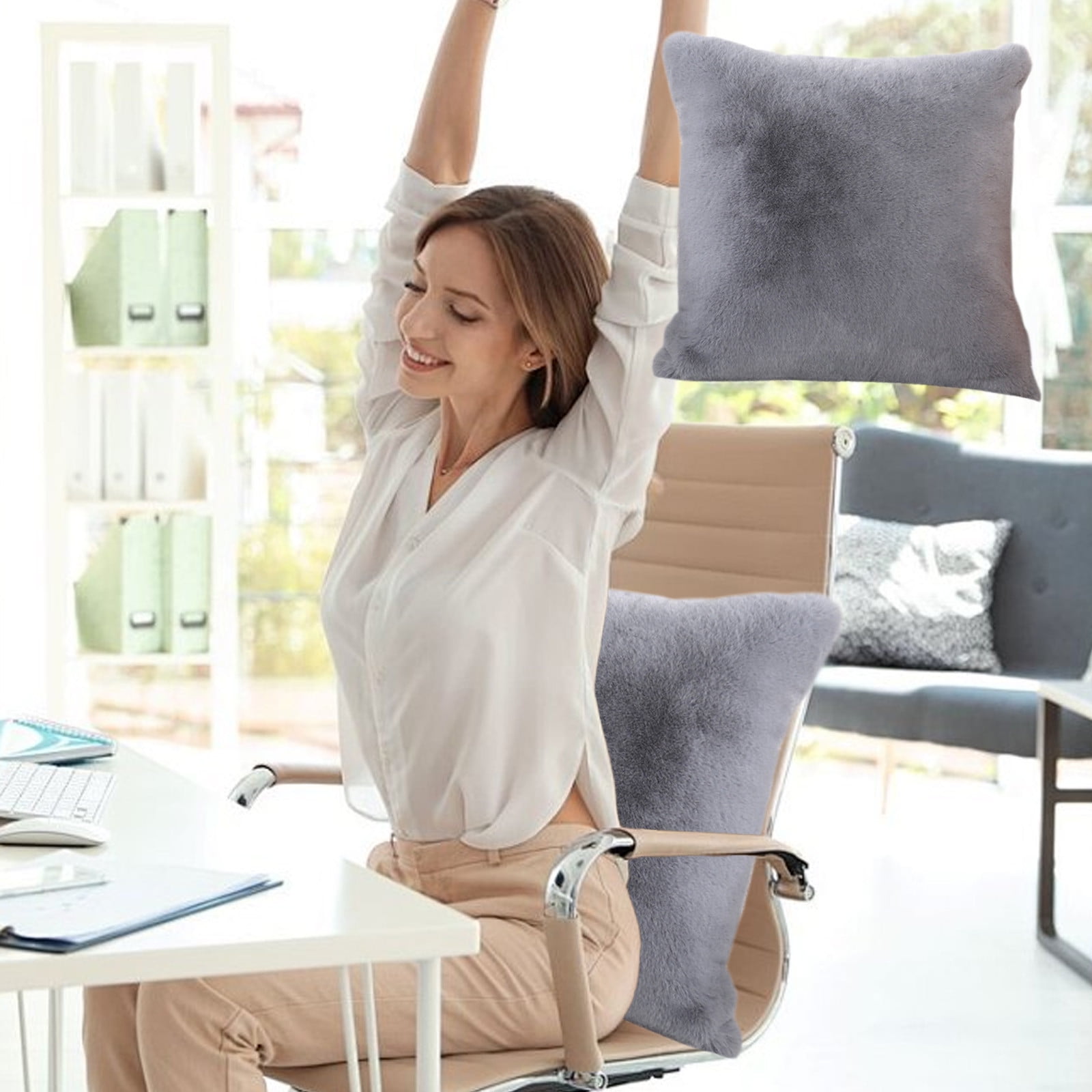 Vikakiooze Home Sofa Pillow With Core Solid Colour Imitation Car ...