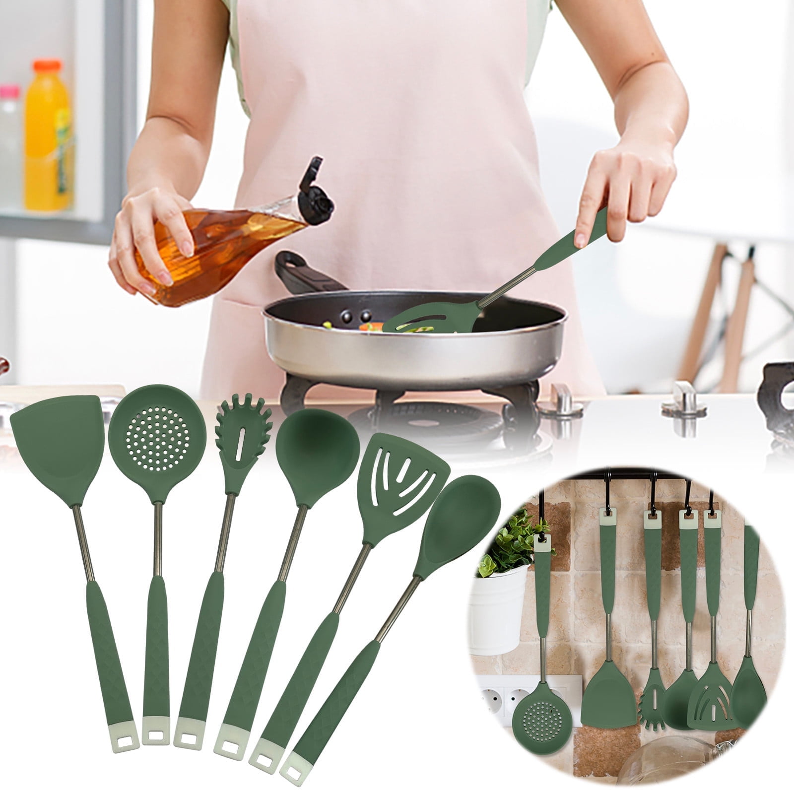 Vikakiooze Kitchen Cooking Utensil Set, Silicone Kitchenware, Common ...