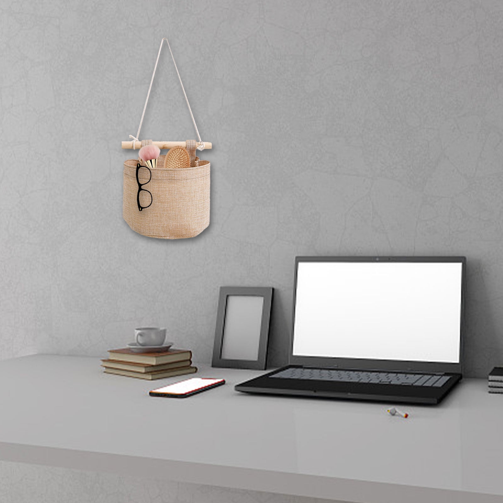 Vikakiooze Kitchen Gadgets Small Wall Hanging Organizer Bag, Linen ...