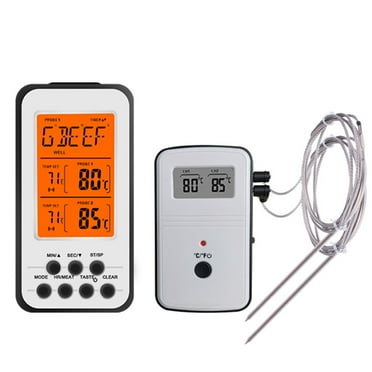 RUXAN Wireless Smart Meat Thermometer with 2 Probes,Timer,Alarm,Smart ...