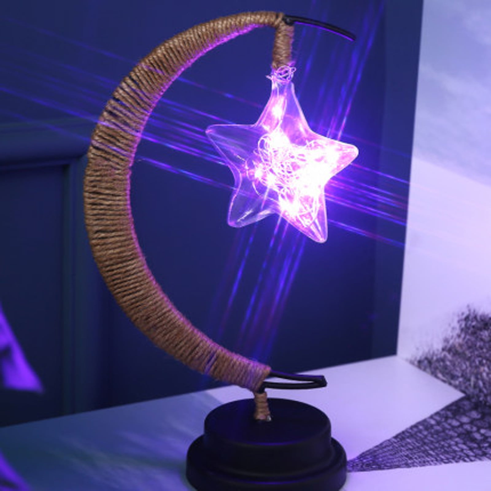 Vikakiooze LED Decorative Light Star Moon Light Handmade Wrought Iron ...