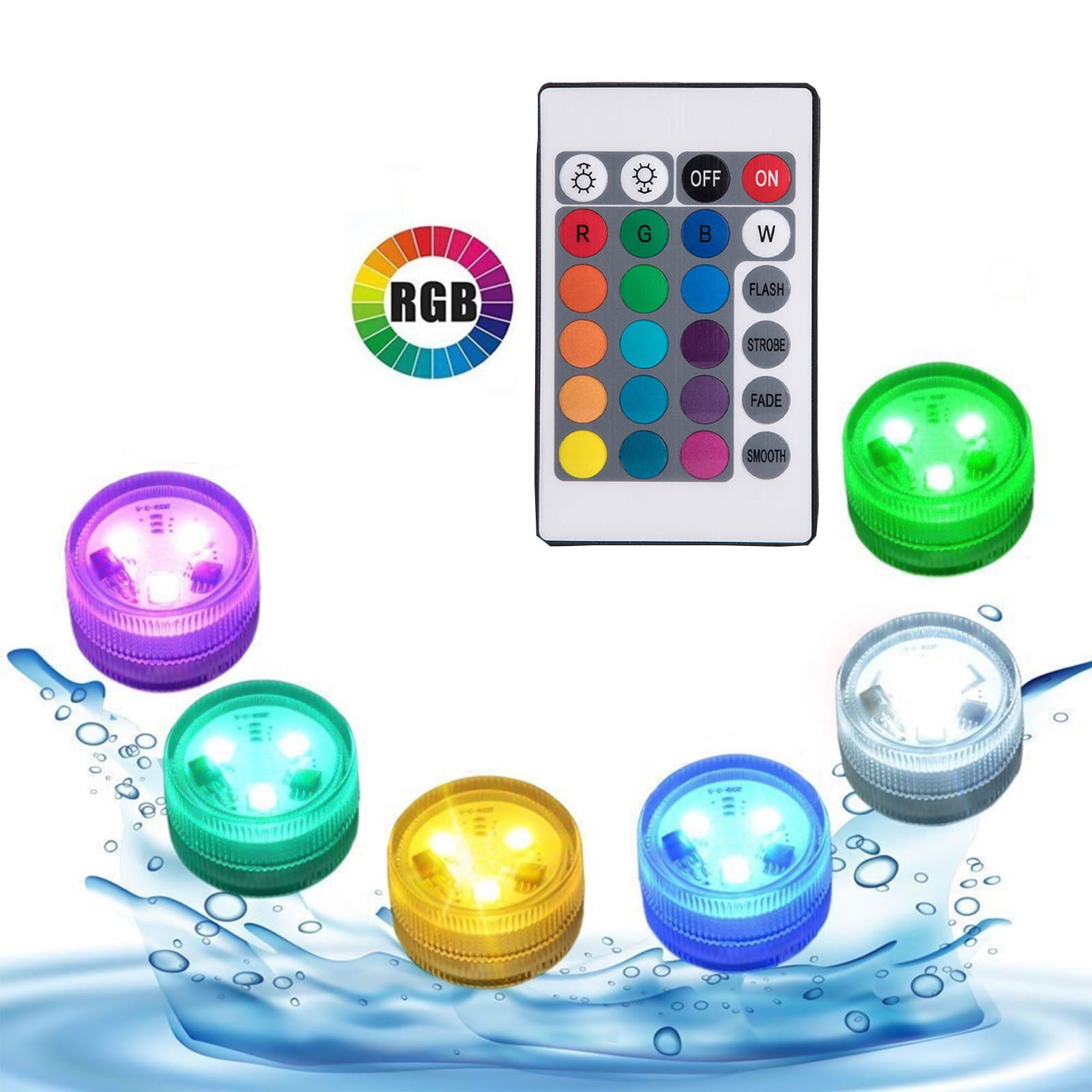 Vikakiooze Mini Submersible LED Lights With Remote Control, Mini ...