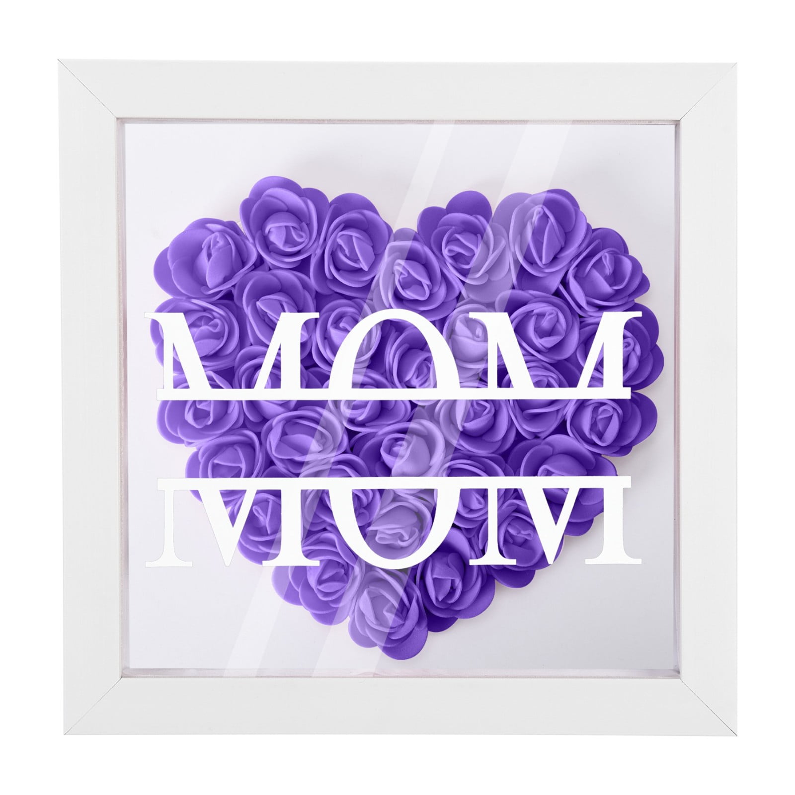 Vikakiooze, Personalized Mom Flower Shadow Box With Name Preserved Rose ...