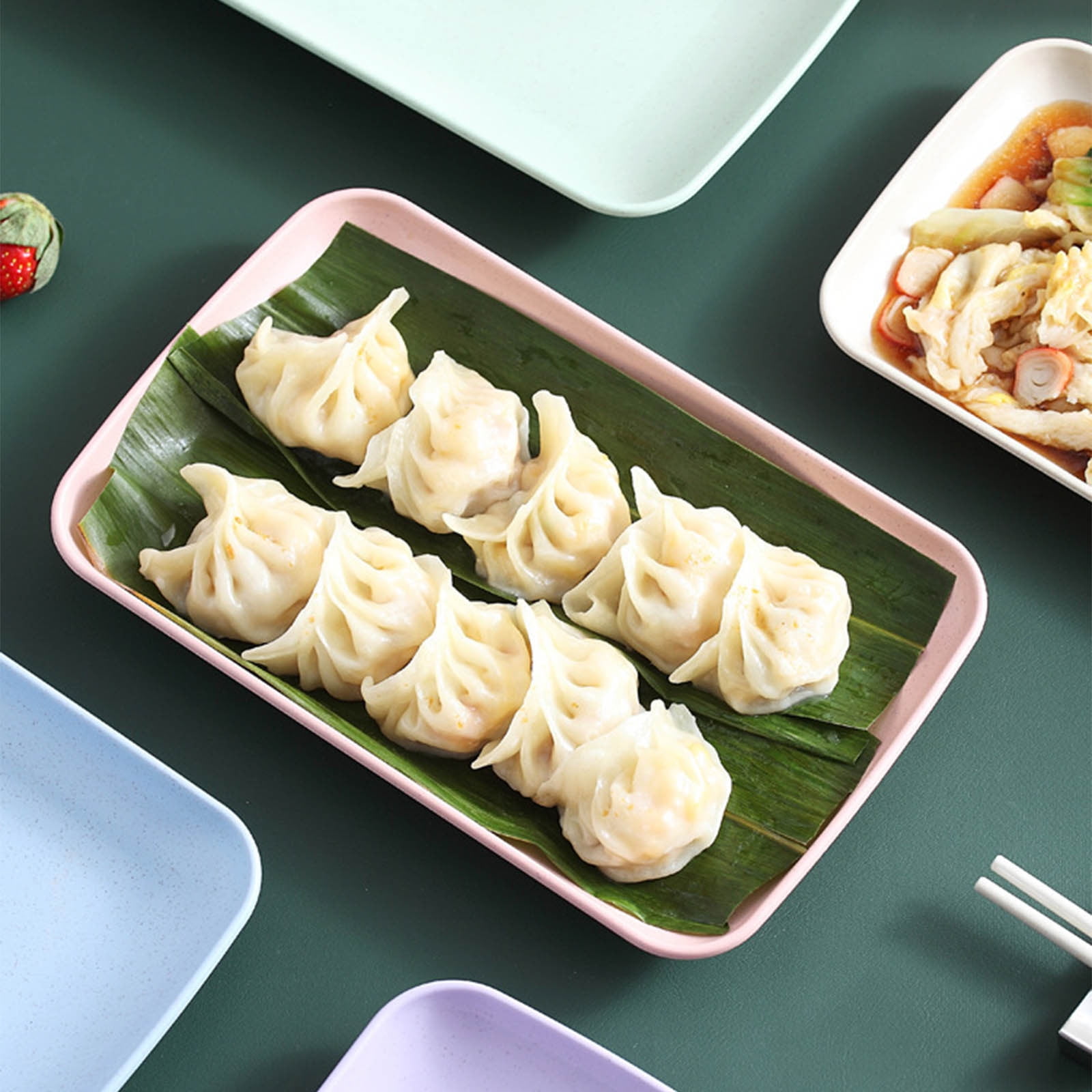 Vikakiooze Rectangular Plates Hot Pot Barbecue Plastic Sausage Plates ...