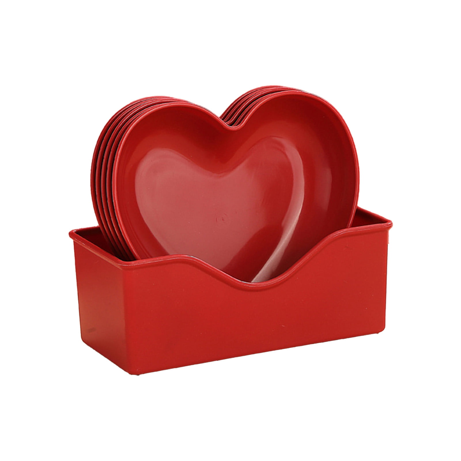 Vikakiooze Red Celebration Heart Shaped Plates Cake Snack Love Plates ...