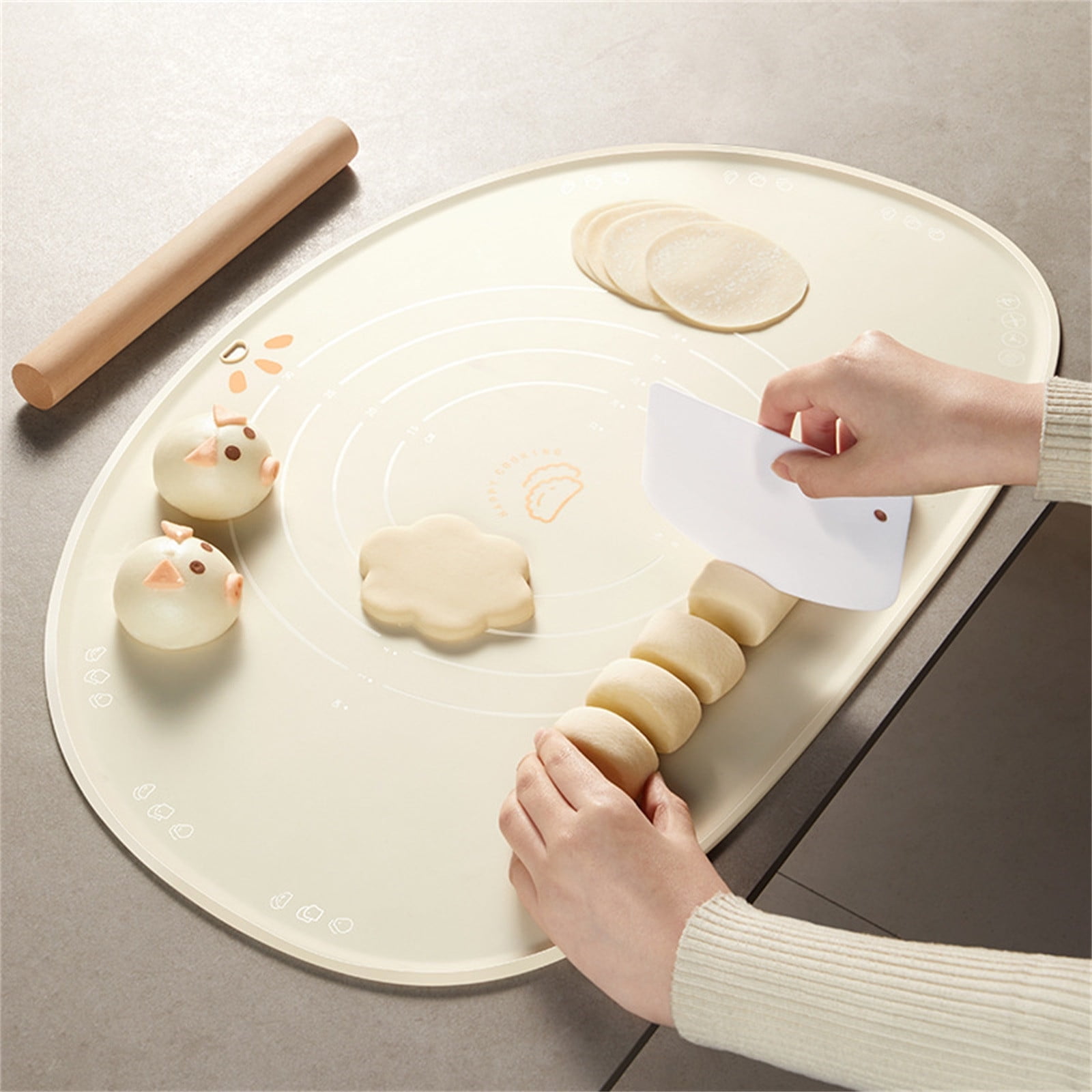 Vikakiooze Silicone Baking Cake Dough Fondant Rolling Kneading Mat ...