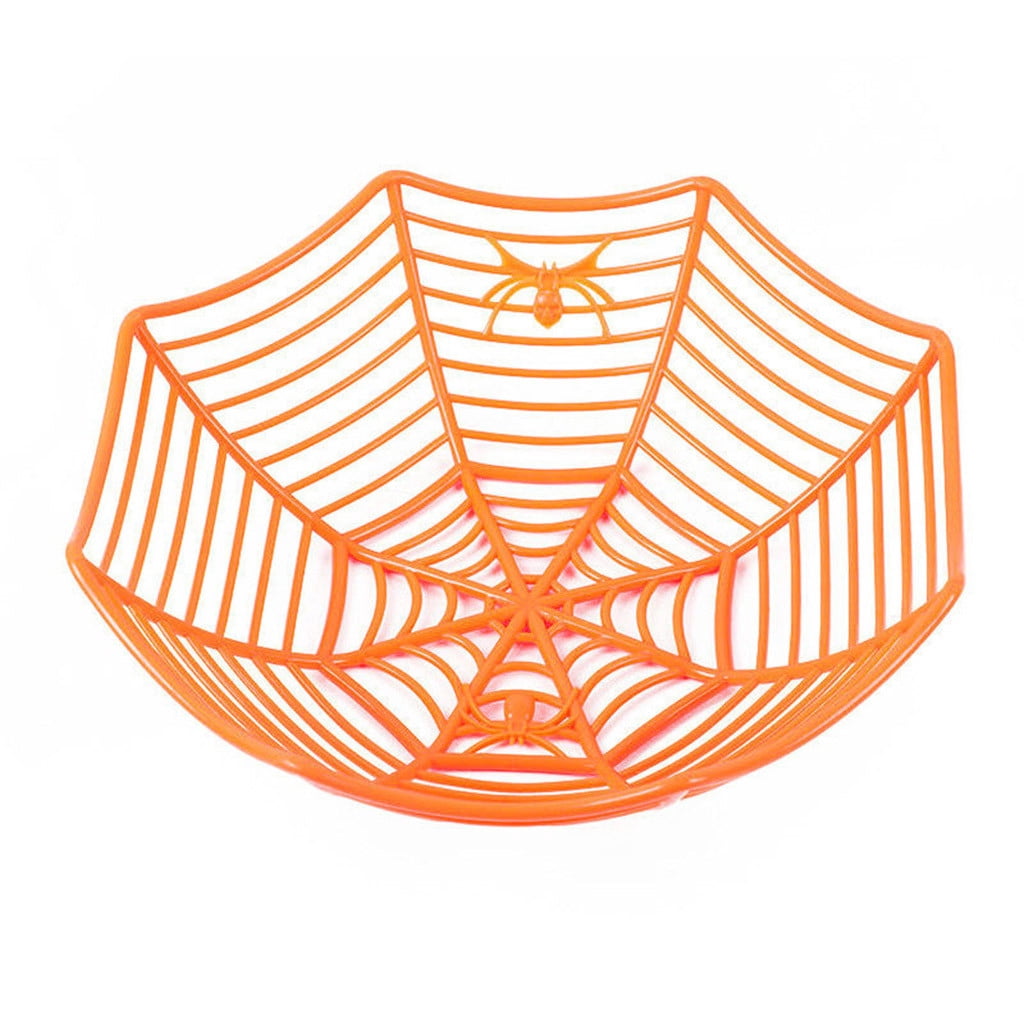 Vikakiooze Spider Web Candy Plastic Basket Spiderweb Halloween Party ...