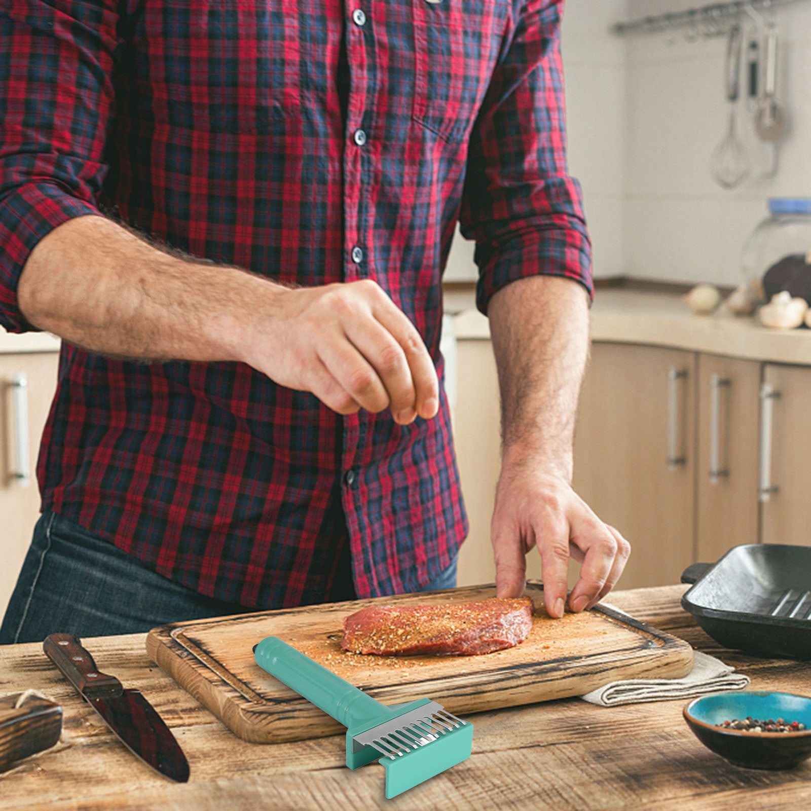 Vikakiooze Stainless Steel Loose Meat Needle Kitchen Press Steak, Steak ...