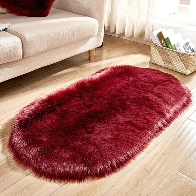 Vikakiooze Super Soft Faux Sheepskin Area Rugs For Bedroom Floor Shaggy ...