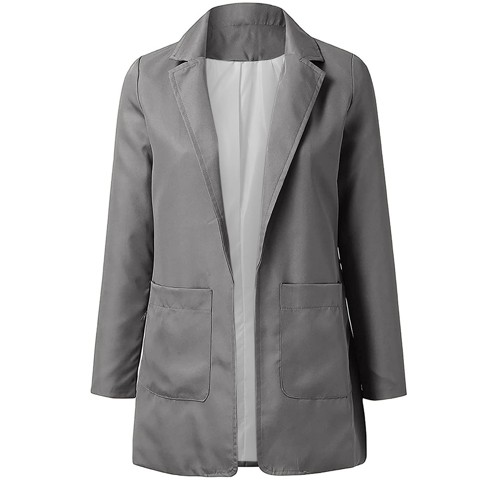 Vikakiooze Women Long Sleeve Blazer Open Front Cardigan Jacket Work ...