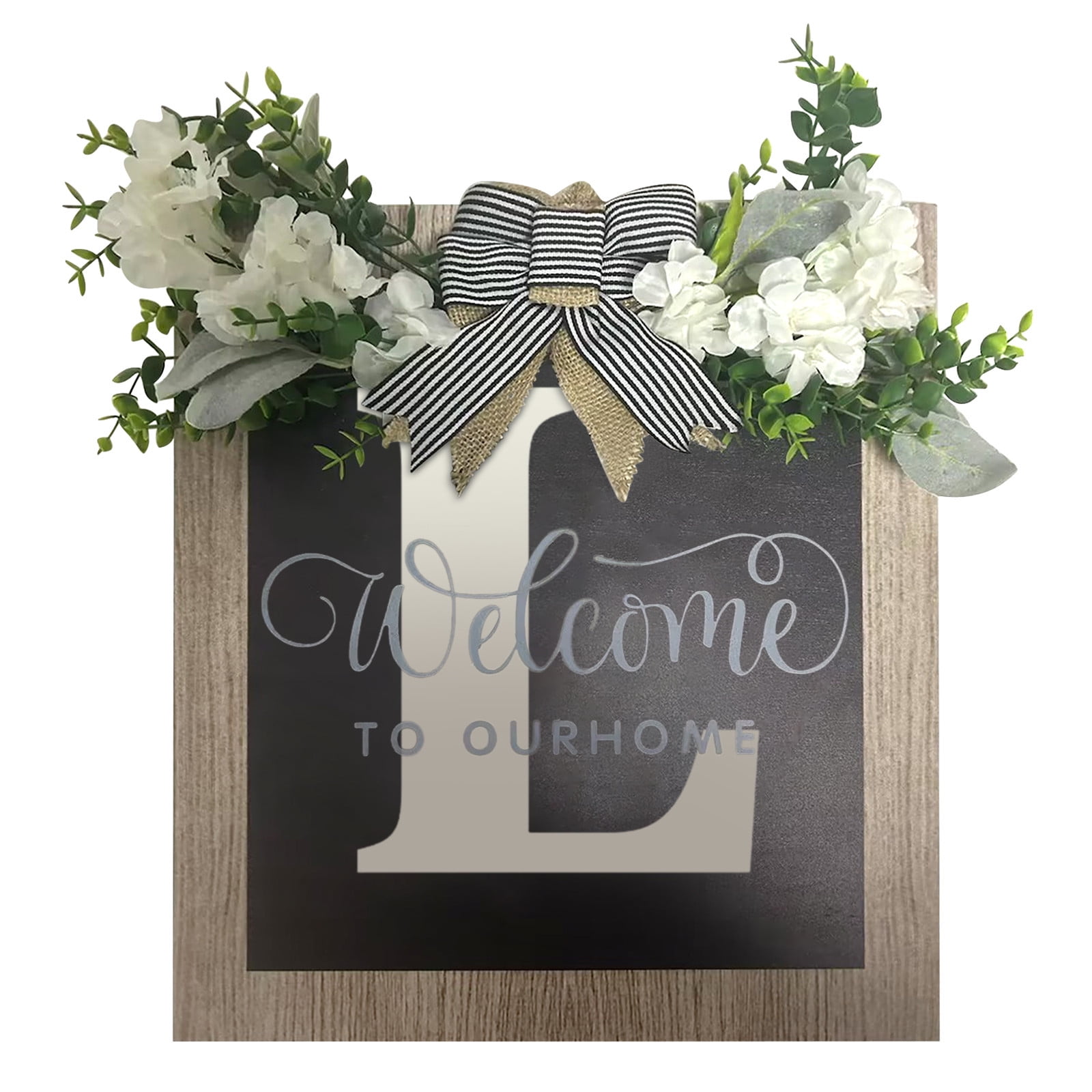 Vikakiooze Wooden Last Name Front Door Wreath,Last Name Signs Wreath ...