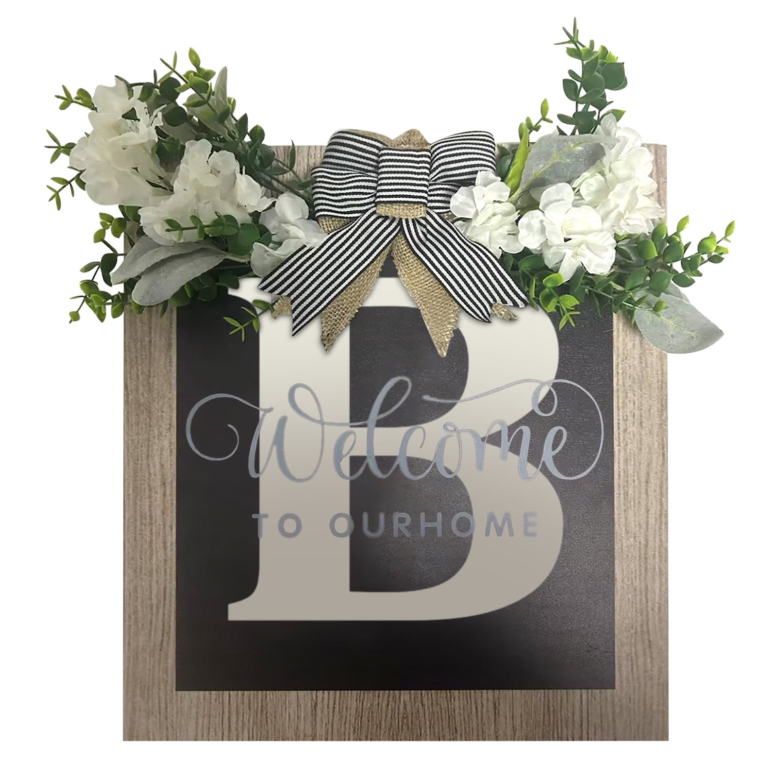 Vikakiooze Wooden Last Name Front Door Wreath,Last Name Signs Wreath ...